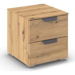 Nachtkommode Rauch, B:40cm H:42cm T:42cm, braun, Holzwerkstoff, Sideboards, "Nachttisch Nachtkonsole COSTA mit farblich passenden Metallgriffen",