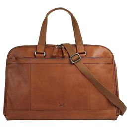Sansibar Reisetasche, braun, Leder, leicht gl&auml;nzend, unifarben, Taschen, echt Leder