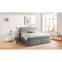 Boxbett Collection AB, B:153cm L:206cm, grau, Holzwerkstoff, Komplettbetten, ""Athena" wahlweise mit Bettkasten", inkl. Topper bei Ausf&uuml;hrung mit