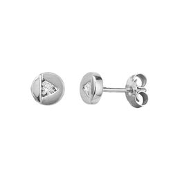 Firetti Damen Paar Ohrstecker &raquo;Schmuck Geschenk Silber 925 Ohrschmuck Ohrringe Kreis rund&laquo; mit Zirkonia (synth.) silber 6,5mm, Silber 925 (