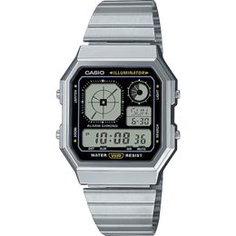 CASIO VINTAGE Damen CASIO VINTAGE Chronograph Quarzuhr, Armbanduhr, Damenuhr, Herrenuhr, Edelstahlarmband, digital Einheitsgr&ouml;&szlig;e