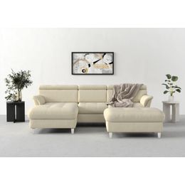 Sit & More Ecksofa SIT & MORE, B:257cm T:166cm, beige, 98% Polyester, 2% Polyamid, Wohnzimmer, Sofas, "Marano L-Form", inklusive Kopfteilverstellung, optional