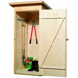 Weka Garten-Ger&auml;teschrank &raquo;Garten-/Terrassenschrank 361 Gr.1&laquo; Flachdach, 14mm beige Massivholz, Metall Einheitsgr&ouml;&szlig;e