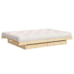 Karup Design Bettgestell &raquo;Kanso Bed, Stauraumbett, Bett mit oder ohne Schubladen&laquo; Bett mit/ohne Schubladen, inkl Lattenrost, FSC zertifiert beige Liegefl&auml;che L&auml;nge