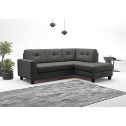 Ecksofa OTTO HOME, B:226cm H:91cm T:170cm, grau, Wohnzimmer, Sofas, "Varese", wahlweise mit Schlaffunktion und Bettkasten