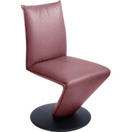 K+w Komfort & Wohnen Esszimmerstuhl, B:52cm H:94cm T:63cm, rot, K+W KOMFORT & WOHNEN, Cloud: Nappaleder pigmentiert, Glattleder, 0, 9/1, 1mm, elegantes Leder mit Wolkung