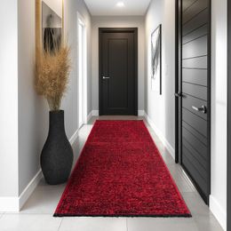 Ayyildiz Teppiche Teppich &raquo;SPACE 1900, auch als L&auml;ufer&laquo; rechteckig 7 mm H&ouml;he L&auml;ufer, Kurzflor, Boho, Vintage, Wohnzimmer rot Chenille B : 80cm 1 Stk., 7mm, L: 150cm