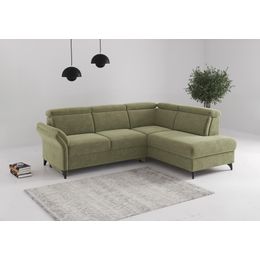 Sit & More Ecksofa SIT & MORE, B:247cm H:84cm T:193cm, gr&uuml;n, 100% Polyester, Wohnzimmer, Sofas, "Glendale, L-Form", inkl. Kopfteilverstellung, wahlweise mit