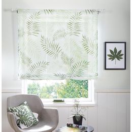 OTTO home Raffrollo &raquo;Paula&laquo; mit Stangendurchzug B&auml;ndchenrollo, mit Bl&auml;ttern/Palmmotiven einseitig bedruckt gr&uuml;n Voile, Obermaterial: 100% Polyester 