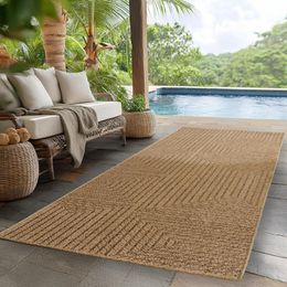 Ayyildiz Teppiche Outdoorteppich &raquo;TIMBER 1404, auch als L&auml;ufer und rund&laquo; rechteckig 5 mm H&ouml;he L&auml;ufer, Rund, In und Outdoor, Jute Sisal Optik, Wohnzimmer, Terasse beige 