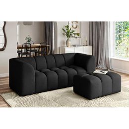OTTO home 3-Sitzer &raquo;TUURE Verl&auml;ssliche Qualit&auml;t, moderne Steppung, Breite 227cm&laquo; Bubble Optik, hoher Sitzkomfort, Wellenunterfederung schwarz 100% 