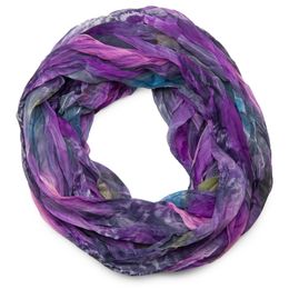 styleBREAKER Damen Loop "Loop mit Feder Muster", lila, Modisch, Obermaterial: 100% Viskose CV., Modet&uuml;cher