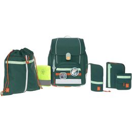 L&auml;ssig L&auml;ssig Damen L&Auml;SSIG Schulranzen &raquo;Unique, Boxy, Ocean Edition, dark green&laquo; Reflektoren PETA-approved vegan; aus recycelten PET-Flaschen gr&uuml;n B/H/T: 