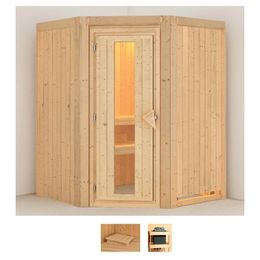 Karibu Sauna &raquo;Nanna&laquo; Set, ohne Ofen beige ohne Ofen, (ohne Ofen)