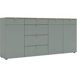 Innostyle Kommode &raquo;BARI Kommode, BxHxT 202x101x41 cm&laquo; 1 Stk. tlg. 3 t&uuml;rig, 4 Schubladen, Fu&szlig;-Set bestellbar, Soft-Close grau ABS-Kunststoff, Holzwerkstoff, MDF,