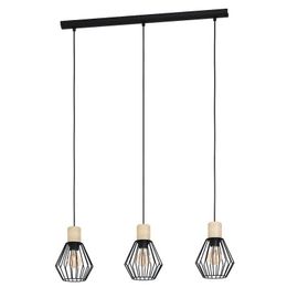 Eglo H&auml;ngeleuchte &raquo;PALMORLA&laquo; E27 1 Stk. H&auml;ngelampe Vintage, Stahl und Holz, FSC zertifiziert, E27 braun 3, &Oslash; 16cm H: 110cm, 1 Stk.