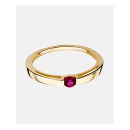 Diamant L'&eacute;ternel Verlobungsring aus 375 Gelbgold mit Rubin | Gr.: 52