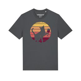 Watapparel Shirt ' Sunset Katze & Rotwein ' male size 5XL Anthracite / Mixed colors