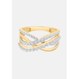 Diamant Exquis Ring aus 375 Gelbgold mit Diamant | Gr.: 56