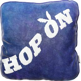 Dekokissen Playboy, B:40cm H:40cm L:40cm, blau, Faserb&auml;llchen (Polyester), Polyester, Dekokissen_Sitzkissen_Kissenh&uuml;llen, "Samtkissen ELLEN, Hop On"