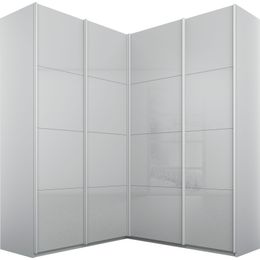 Schwebet&uuml;renschrank Rauch, B:181cm H:229cm T:187cm, grau, Holzwerkstoff, Schr&auml;nke, "Kleiderschrank Garderobe Eckkleiderschrank QUADRA mit edler