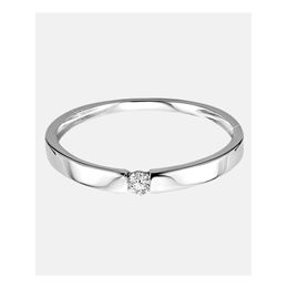 Diamant L'&eacute;ternel Solit&auml;r-Ring aus 375 Wei&szlig;gold mit Diamant | Gr.: 48