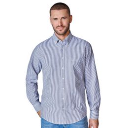 Casamoda Herren Langarmhemd "Casamoda Freizeithemd Langarm gestreift", blau, Gr. S, gestreift, 100% Baumwolle, Hemden
