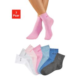 H.I.S. H.I.S Herren Kurzsocken &raquo;Damen uni und meliert f&uuml;r die ganze Woche&laquo; Packung, 7 Paar tlg. mit gewelltem B&uuml;ndchen bunt 35-38