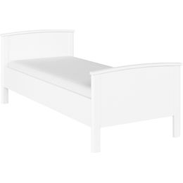 Funktionsbett Rauch, B:110cm H:85cm L:209cm, wei&szlig;, Daybetten, "Bett Einzelbett Komfortbett Holzbett TORRENT", in Komforth&ouml;he, Einlasstiefe 6-fach