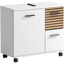 Waschbeckenunterschrank Welltime, B:65,1cm H:60cm T:32cm, wei&szlig;, FSC-zertifizierter Holzwerkstoff, Badezimmer, Schr&auml;nke, "Katta,