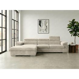Ecksofa WERK2, B:282cm H:99cm T:192cmnatur, 90% Polyester, 10% Nylon, Wohnzimmer, Sofas, "Cosmo 282 x 192 cm modern und bequem", Cord, L-Form, XXL,