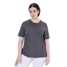 Ulla Popken Shirt in graphitgrau | Gr.: 46-48