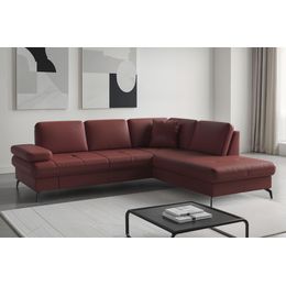 Sit & More Ecksofa SIT & MORE, B:238cm H:83cm T:202cm, rot, Wohnzimmer, Sofas, "Morris Jubi, Ottomane, Breite 238 cm", mit Armteilfunktion, wahlweise mit