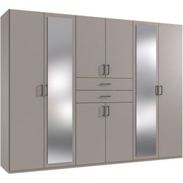 Kleiderschrank wimex, B:270cm H:207cm T:58cm, schwarz, Jugendzimmer, Schr&auml;nke, "Diver Dreht&uuml;renschrank mit Spiegel, in der Breite 270cm", Bestseller