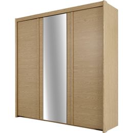 Kleiderschrank GAMI, B:220cm H:220cm T:64cm, beige, Holzwerkstoff, Schlafzimmer, Schr&auml;nke, "IZADI", Sehr praktisch mit Kleiderstange und W&auml;schef&auml;chern