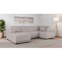Wohnlandschaft OTTO HOME, B:300cm H:85cm T:162cm, grau, 100% Polyester, Sofas, "BORNHOLM U-Form mit Recamiere rechts/links, B/T/H: 300/162/85 cm",