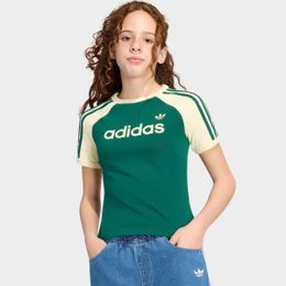 M&auml;dchen T-Shirt "3S SL TEE", gr&uuml;n, Gr. 170, adidas originals, Obermaterial: 93% Baumwolle, 7% Elasthan, Shirts