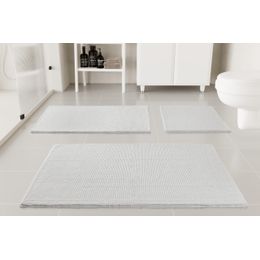 Badematte OTTO HOME, H:14mm, grau, Polyester, Badematten, "Kaelan, weicher Chenille", Badvorleger, Badteppich weiches Chenille, pastellfarben,