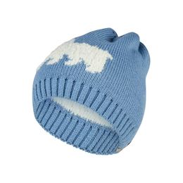 Sterntaler Strickm&uuml;tze Eisb&auml;r in mittelblau | Gr.: 49 cm