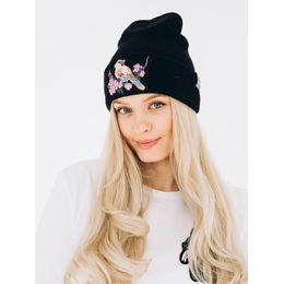 Radada Beanie 'Waxwing Bird' Damen Gr&ouml;&szlig;e 25 schwarz