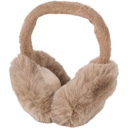 styleBREAKER Damen Ohrenw&auml;rmer "Ohrenw&auml;rmer Einfarbig Teddypl&uuml;sch", grau, Modisch, Obermaterial: 100% Polyester PES., M&uuml;tzen