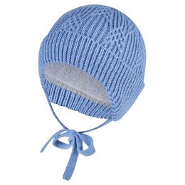 Sterntaler Strickm&uuml;tze Struktur in mittelblau | Gr.: 45 cm
