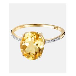 Diamant L'&eacute;ternel Ring aus 585 Gelbgold mit 2.14 Karat Diamant mit Citrin | Gr.: 54