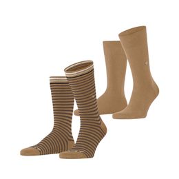 Burlington Damen Socken "Everyday Stripe 2-Pack", Gr. 40, beige, Obermaterial: 79% Baumwolle CO. 19% Polyamid PA. 2% Elasthan EL., glatt, Socken