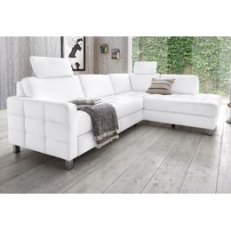 Sit & More Ecksofa SIT & MORE, B:233cm H:78cm T:196cm, wei&szlig;, Struktur fein (100% Polyester);Struktur (100% Polyester), Wohnzimmer, Sofas, "Pablo L-Form",