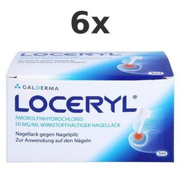 6x Loceryl Nagellack gegen Nagelpilz DIREKT-Applikat. 5 ml