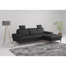 Sit & More Ecksofa SIT & MORE, B:275cm H:82cm T:171cm, schwarz, Wohnzimmer, Sofas, "Morris L-Form, inkl. Sitztiefenverstellung", wahlweise mit