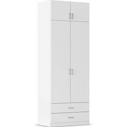 Kleiderschrank Rauch, B:91cm H:248cm T:54cm, wei&szlig;, Holzwerkstoff, Kinderzimmer, Schr&auml;nke, "Schrank Garderobe W&auml;scheschrank GAMMA in 4 Breiten 91-226