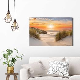 Deco-Panel Reinders, B:90cm H:60cm T:2cm, orange, Holzwerkstoff, Bilder, "Beautiful Dunes"
