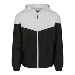 Urban Classics Herren Allwetterjacke "Urban Classics Herren 2-Tone Tech Windrunner", schwarz-wei&szlig;, Gr. S, mehrfarbig, 100% Polyester, Jacken